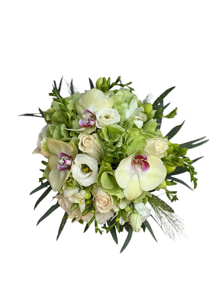 Buchet cununie cu hortensie si orhidee verde – Buchetto